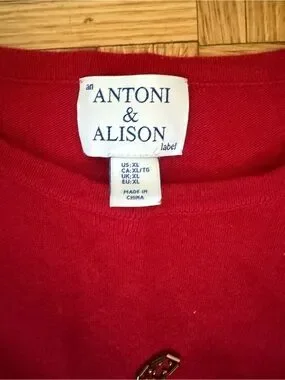 Sweaters | Antoni Alison Red Sequin Bird Sweater | Poshmark